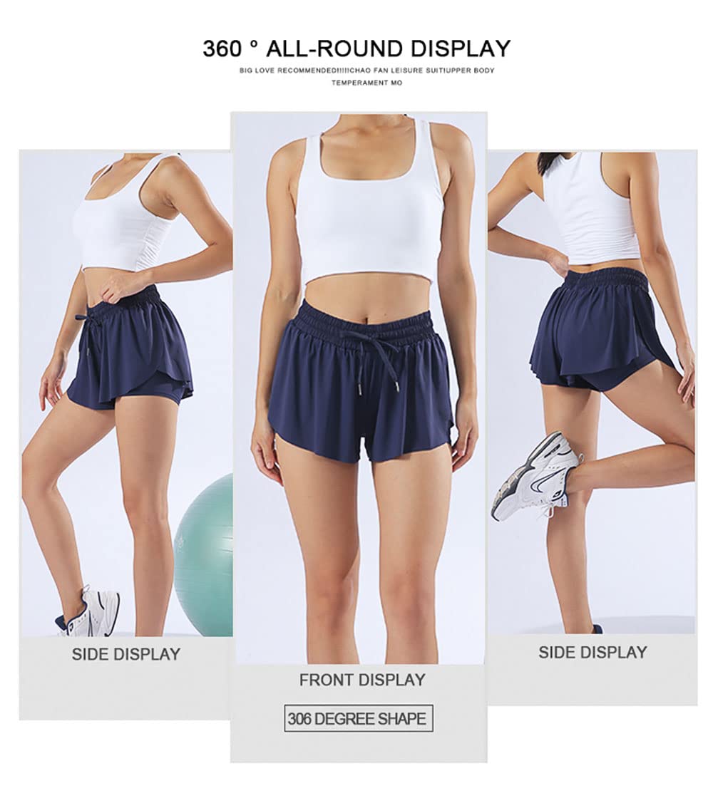 2 in 1 Flowy Athletic Shorts Athletic WorkoutTrendy Skirt Lounge Clothes Summer Sweat Skirt Black
