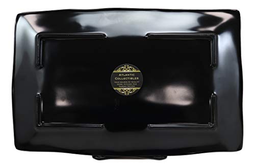 Ebros Large Red And Black Melamine Irregular Design Serving Plate or Dish With Ridges 11.25" Long Restaurant Supply For Japanese Yakitori Skewers Appetizers Teriyaki Sushi Sashimi Dinner Platter (1)