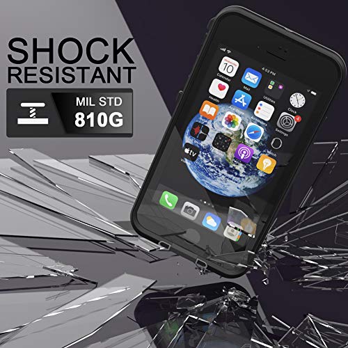 Diverbox iPhone SE 2020 Waterproof Case iPhone 8 Waterproof Case,Waterproof Shockproof IP68 Full-Body Sturdy Case Built-in Screen Protector, Durable Underwater for Full Sealed Cover 4.7 in (Black)