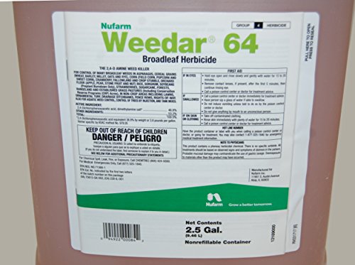 2;4-D Amine - Weedar 64 Herbicide - Active Dimethylamine Salt of 2,4-D 46.8% - 2.5 gallons by Growers Solution