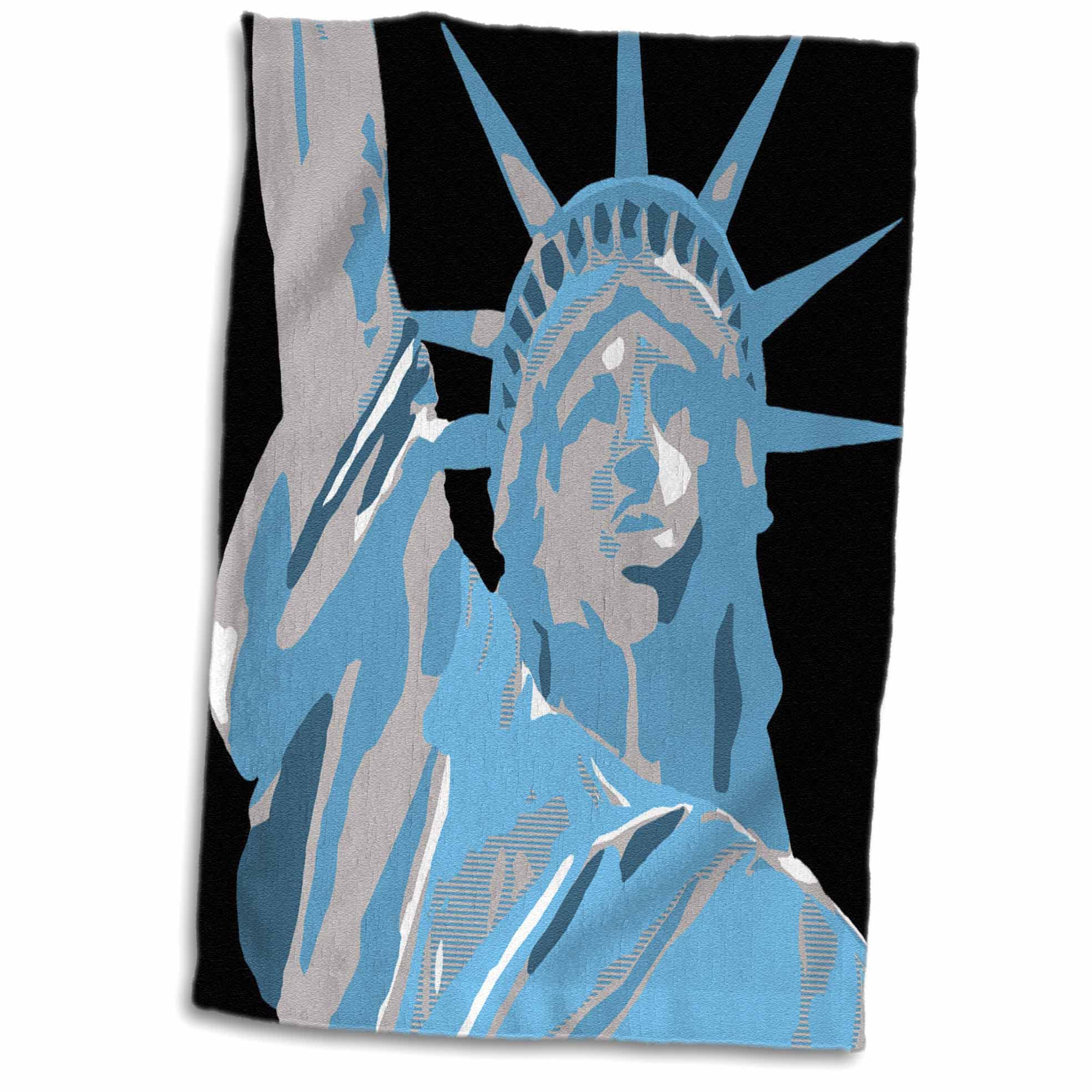 3D Rose Andy Warhol Inspired Statue of Liberty Hand Towel, 15" x 22"