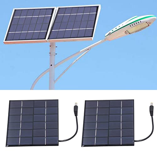 2Pcs Solar Panels Dc5521 2W Solar Energy Battery Charger 3.7V Rechargeable 3.7V Battery Polysilicon 0 330Ma Material 7.5V for 6V Charger Power Short Circuit Voltage Battery