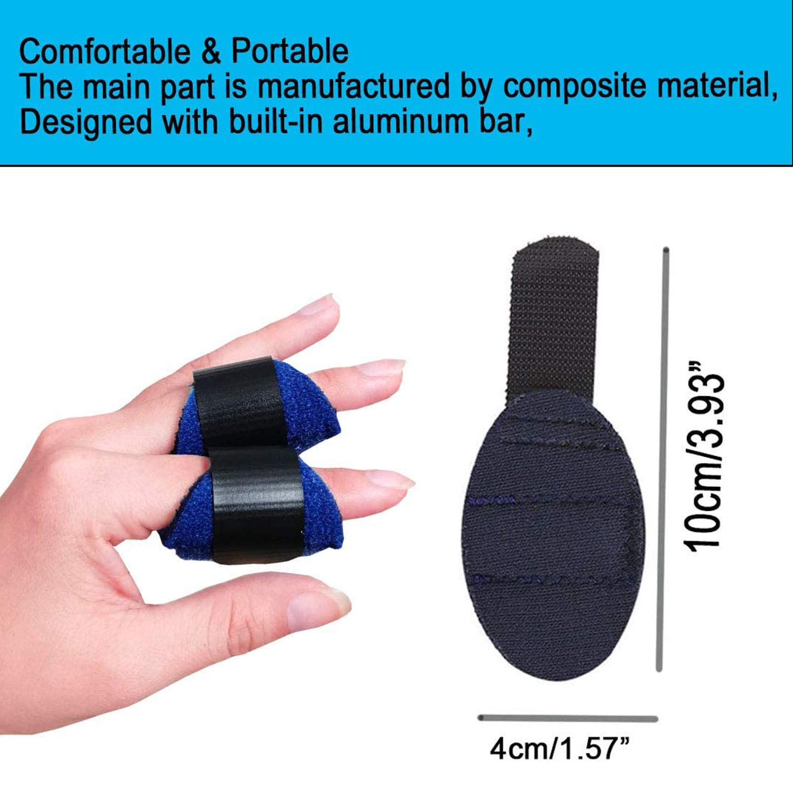2 Pack Trigger Small Finger Splints with Aluminium Support, Mallet Pinky Finger, Little Finger Support Protector for Broken Pinky Finger, Trigger Finger, Arthritis Pain, Sport Injuries