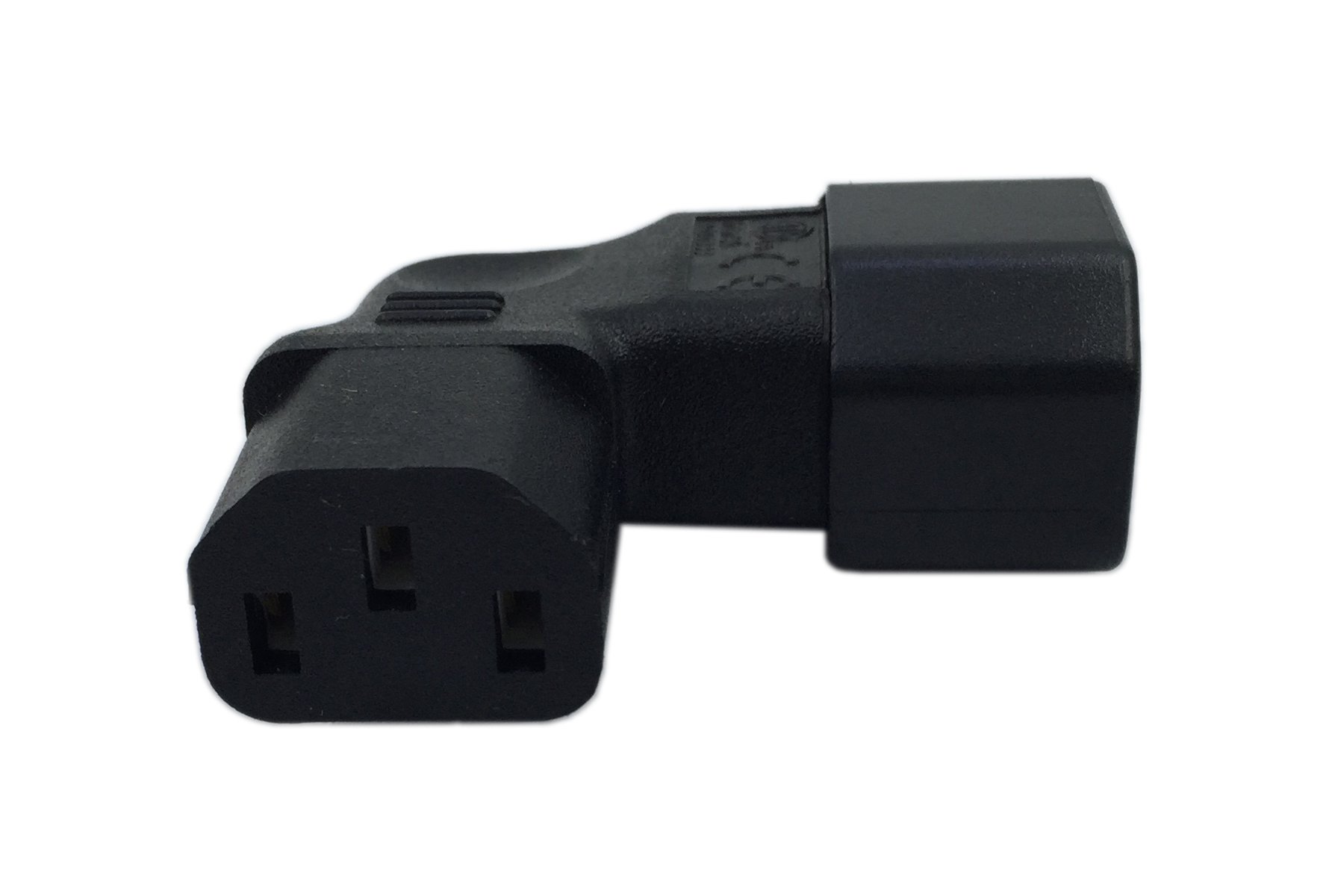 CERRXIAN Right Angle IEC 320 C14 3 Pin Male to C13 Female PDU PSU UPS Power Extension Adapter Receptacle for LCD LED TV Wall Mount