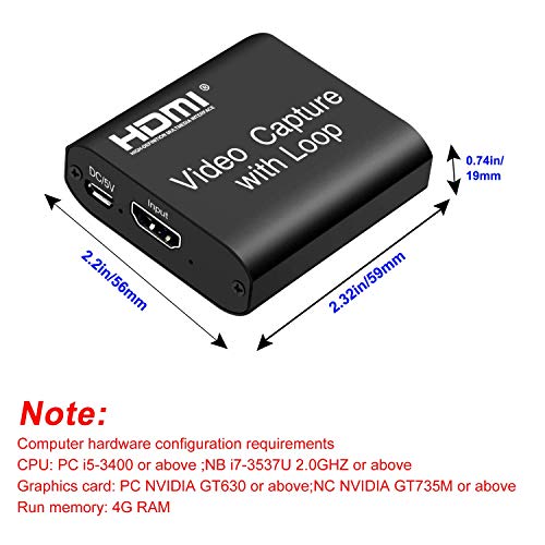 ORIVISION Video Capture Card 4K HDMI Device with Loop Out, Full HD 1080P Game Capture Video Recorder for Live Streaming, Broadcasting or Video Conference,S3/PS4/Xbox One/DSLR/Camcorders