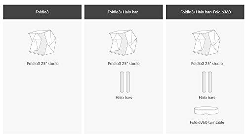 Foldio3 + 360 Studio Set (Photo lightbox Studio with 360 Photography Turntable Set / 25inch Photo Light Box / 10inch Bluetooth 360 Turntable Included | ORANGEMONKIE)