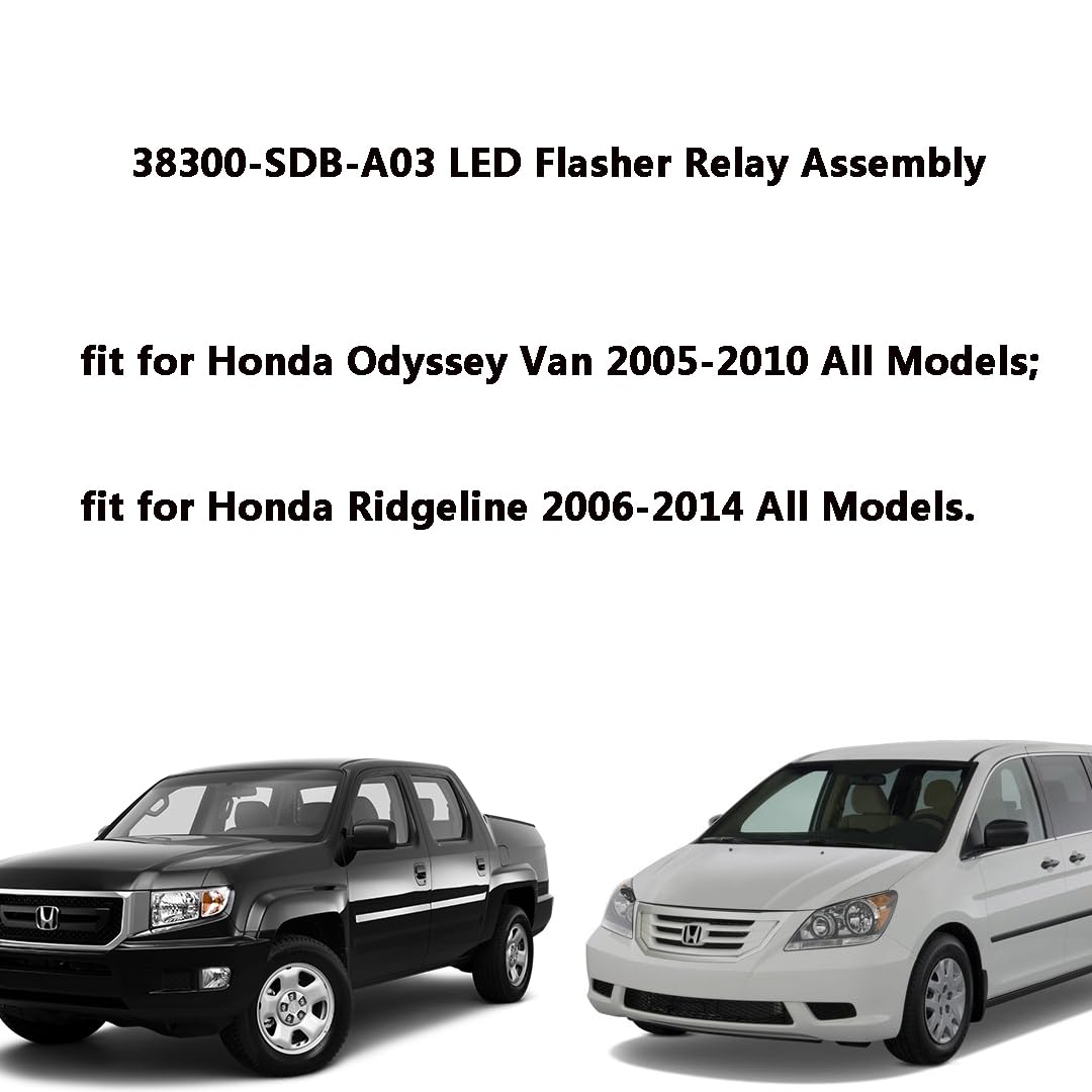 38300-SDB-A03 LED Flasher Relay Assembly Fit for Honda (Accord 03-07) (Ridgeline 06-14) (Odyssey 05-10) and (MDX 07-13) (TSX TL 05-08) Turn Signal & Hazard Warn Realy, Stop Hyper Flash