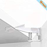 Cabinet Locks Child Safety Latches | Quick and Easy Installation (3M) Adhesive | No Tools, Drilling or Measuring Required | Invisible Design | 10 Pack (White)