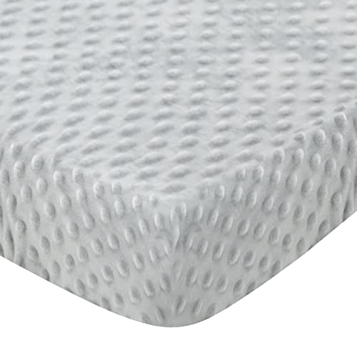Cute Castle Fitted Crib Sheet for Standard Crib Mattress - Ultra Soft Bean Dot Plush Cozy Neutral Toddler Sheets for Boys and Girls - Machine Washable (52βX 28βX 8β - Grey)