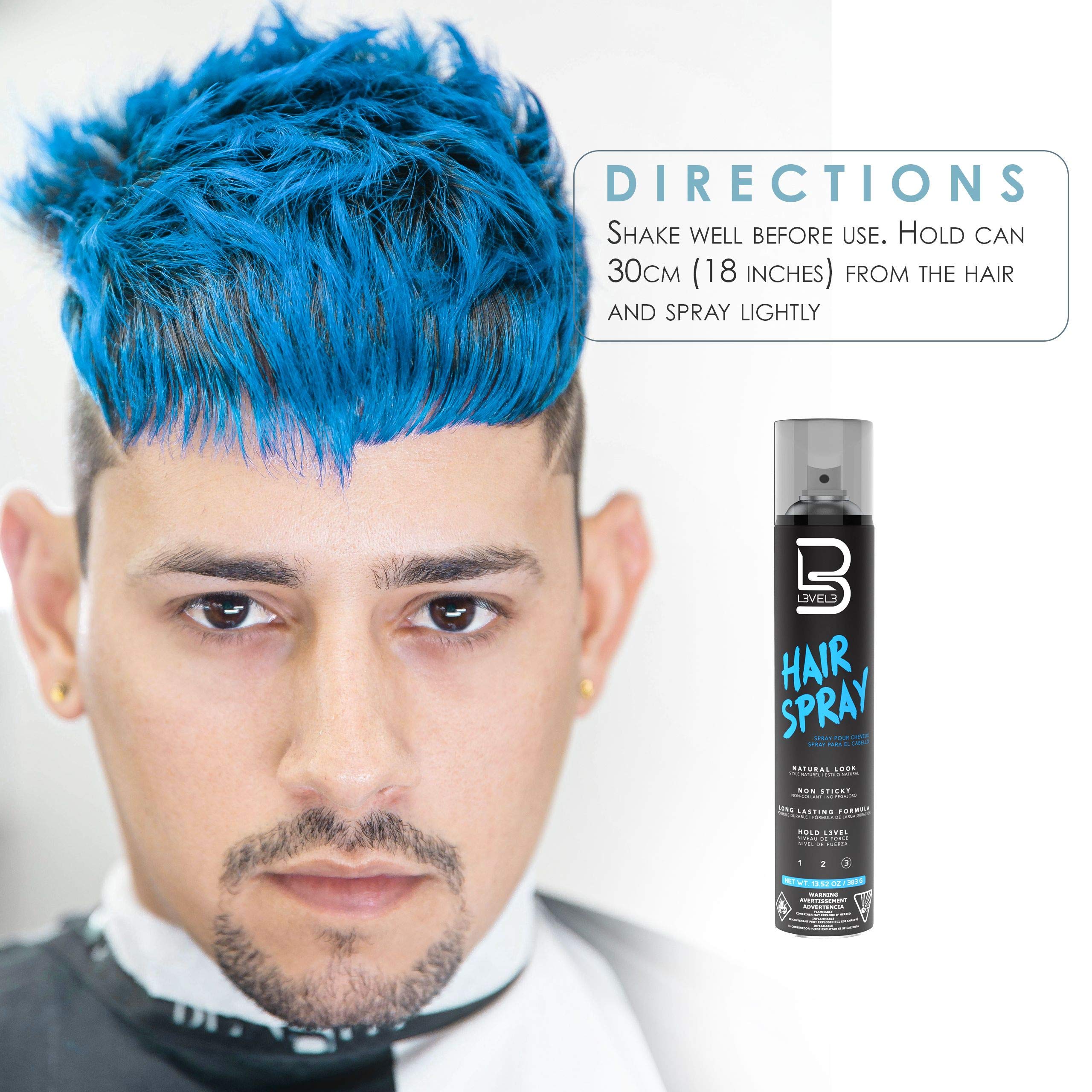 L3 Level 3 Hair Spray - Long Lasting and Strong Hold Hair Spray - Great for Men and Women - Level Three - Suitable for All Hair Types