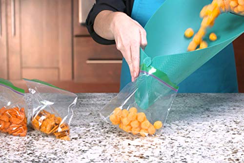 FUNCTIONAIRE Funnel-Board Kit β 4 Cutting Boards That Convert to a Funnel or Scoop. Includes EZ Mount Storage Holder That mounts Inside Cabinet Doors (no Screws Required). Watch Demo Video.