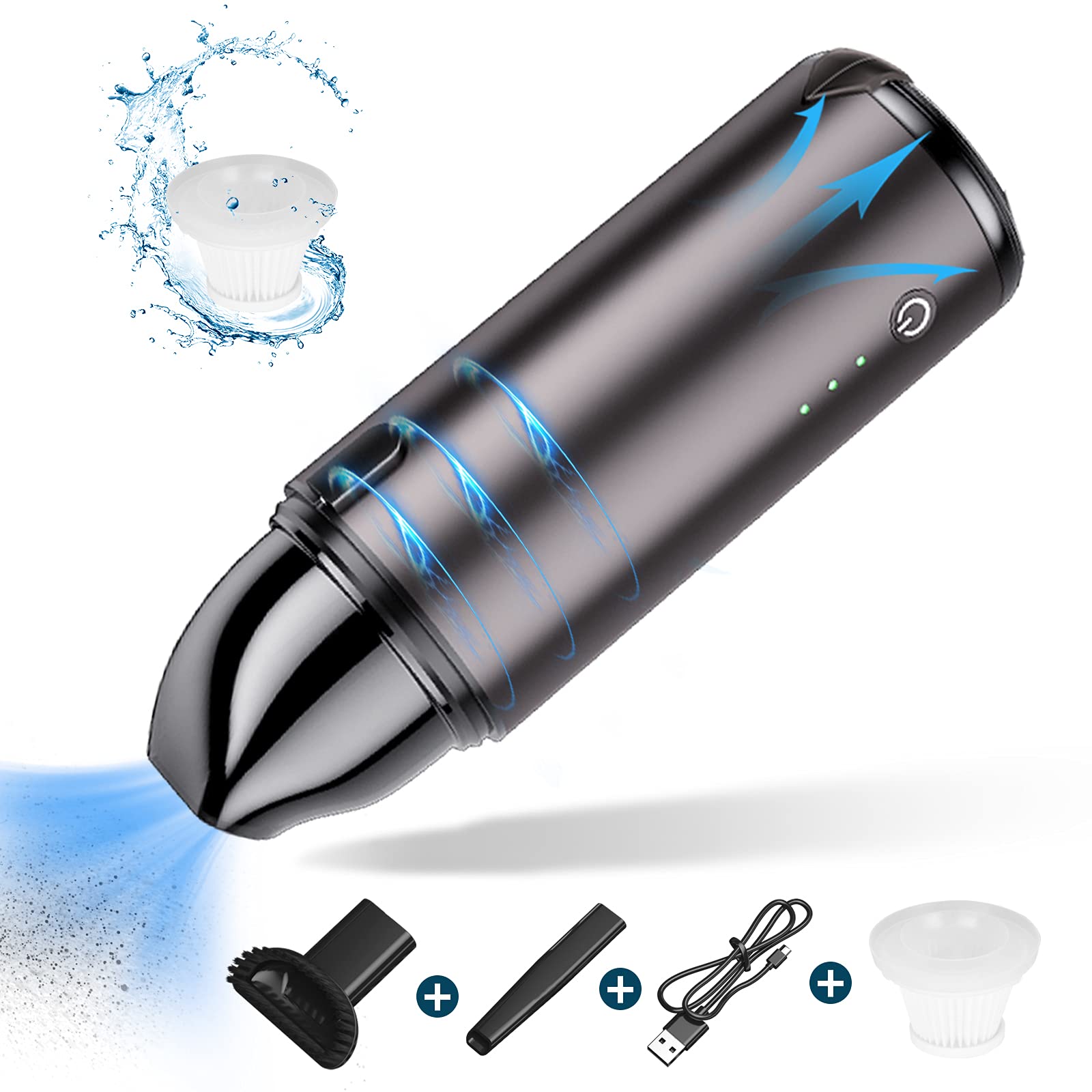 ACHIETOP Mini Handheld Vacuum Cordless, Portable Car Vacuum Cleaner Cordless Rechargeable with High Power, Wet & Dry Use for Home and Car