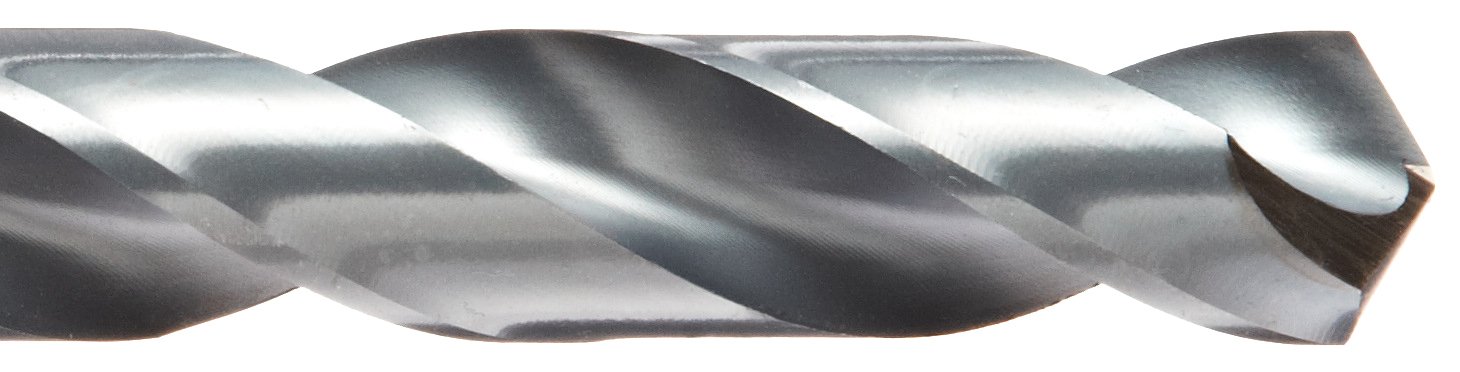 Chicago Latrobe 190F Series High-Speed Steel Reduced-Shank Drill Bit Set With Plastic Case, Black Oxide Finish, Flatted Shank, 118 Degree Split Point, Inch, 8-piece, 9/16" - 1" in 1/16" increments