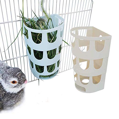 Hamiledyi Rabbit Hay Feeder,2Pcs Bunny Hanging Cage Manger Hay Holder Rack for Small Animal Chinchilla Guinea Pig Rat-(Random Color)