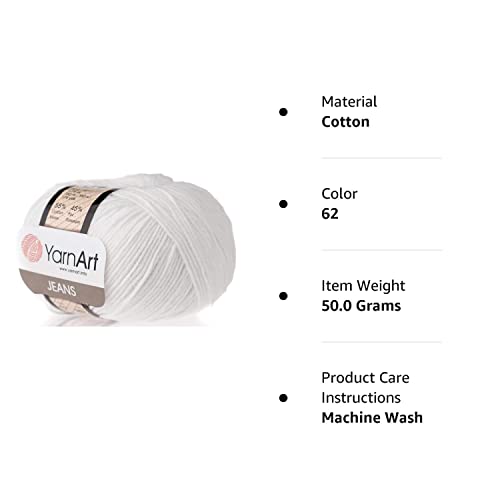 55% Cotton 45% Acrylic YarnArt Jeans Sport Yarn 1 Skein/Ball 50 gr 174 yds (62)