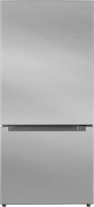 Forte F19BFRES450SS 30inch 450 Series Bottom Freezer Refrigerator with 18.6 cu. ft. Total Capacity, Spill Proof Shelves, Reversible Doors, No Frost Technology, Energy Star, Stainless Steel