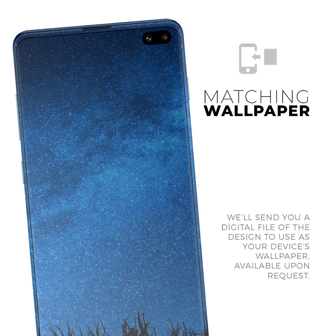 DesignSkinz Silhouette Night Sky Protective Vinyl Decal Wrap Skin Cover Compatible with The Samsung Galaxy S20 (Screen Trim & Back Glass Skin)