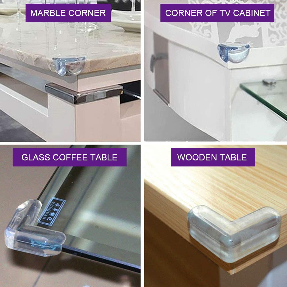 24 Pack Corner Cushions,Baby Proofing Corner Guards, Transparent Corner Edge Protector for Furniture,Table,Bed