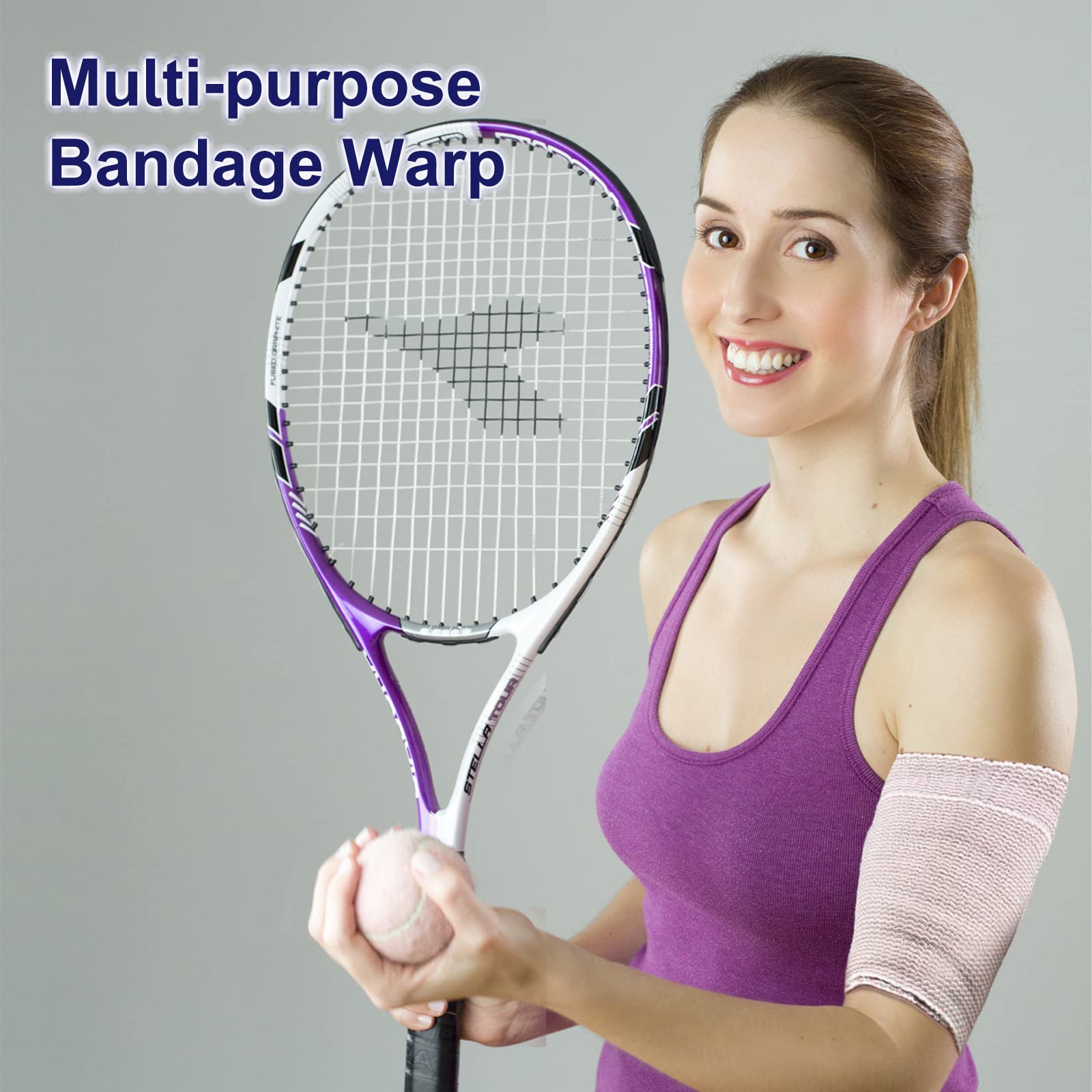 24 Pack Elastic Bandage Wrap (6x2”, 6x3", 6x4", 6x6") Compression Bandage Wrap with Hook and Loop Closure on Both Ends Self Adhesive Bandage Wrap for Sports, Medical, and Injury Recovery