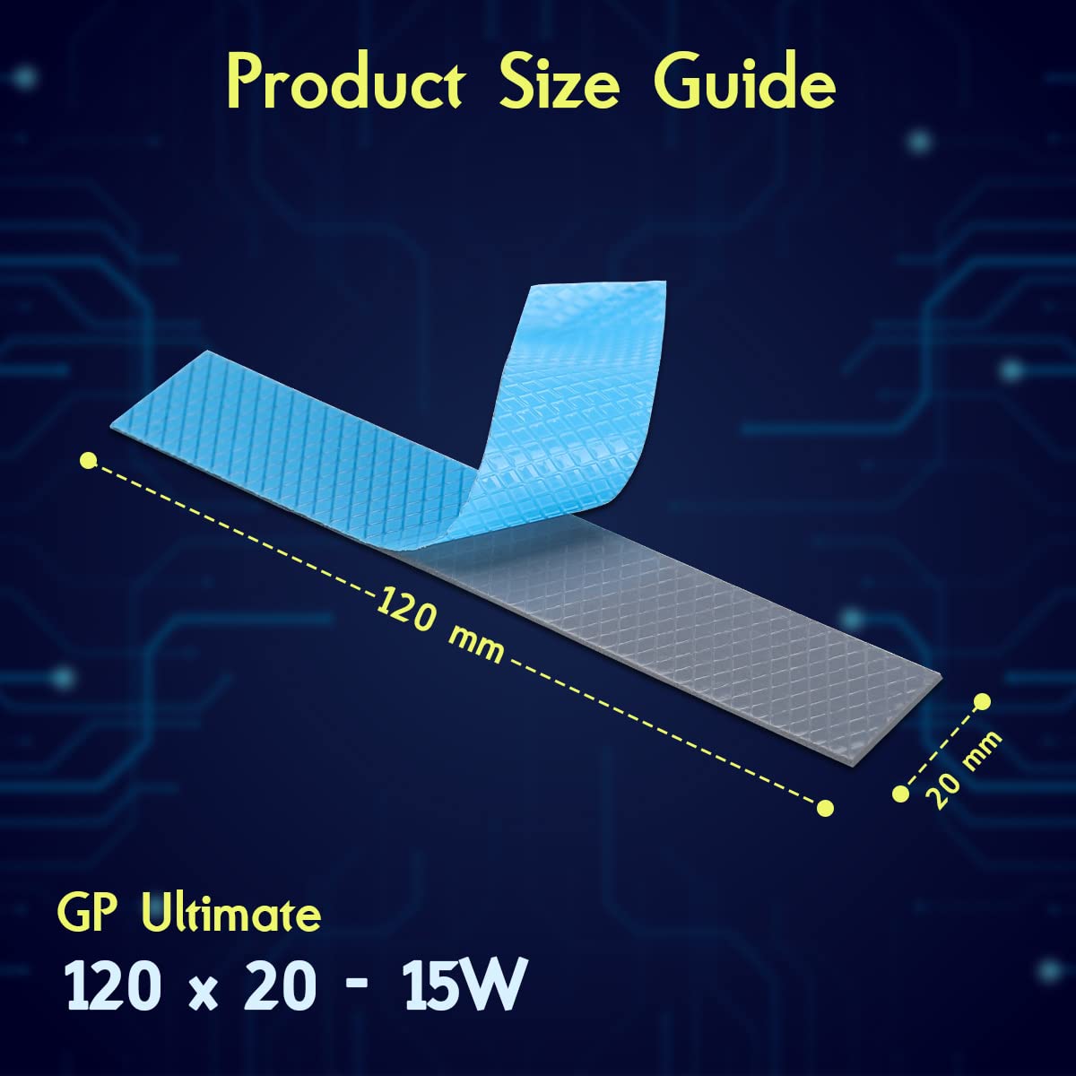 Gelid Solutions GP-Ultimate 15W-Thermal Pad 120x20x 0.5mm (2pcs). Excellent Heat Conduction, Ideal Gap Filler. Easy Installation