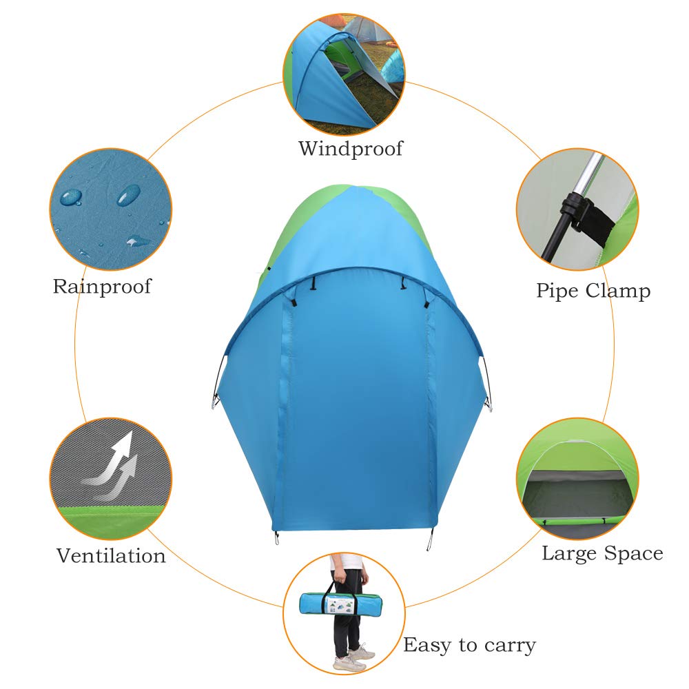 3-4 Person Camping Dome Tent for Hiking Mountaineering Outdoor with Carry Bag, Blue & Green