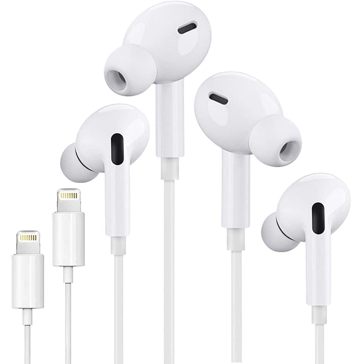 2 Pack-Apple Earbuds Wired with Lightning Connector[Apple MFi Certified](Built-in Microphone & Volume Control) in-Ear Stereo Headset Headphone for iPhone 13/12/SE/11/XR/XS/X/8/7 Support All iOS System
