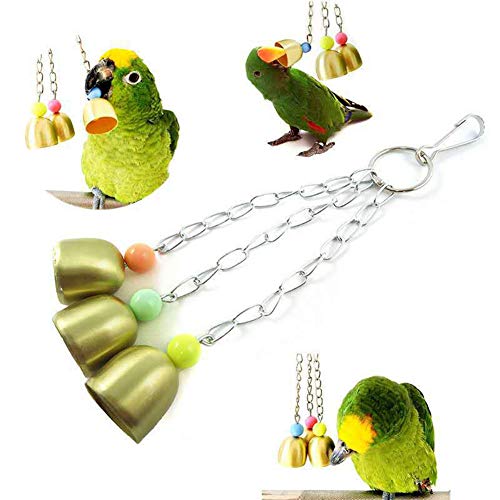 Gizhome Parrot Toys for Birds, 7 Packs Bird Swing Chewing Hanging Perches with Bells Toys Suitable for Small Parakeets, Cockatiel, Conures,Finches,Budgie,Macaws, Parrots and Other Love Birds
