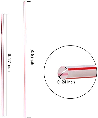 500 Pcs 8.27 Inch Colorful Flexible Plastic Drinking Straws,Individually Wrapped , Bendable,Disposable,Thick Straw for Party, for Use with Any Jumbo Cup or Water Bottle,BAP Free, Dia 0.24inch