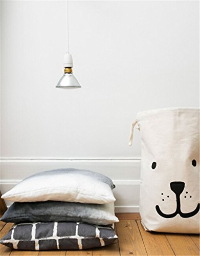 Cuteboom Canvas Laundry bag Household Drawstring Organizers Space Saver Container Storage Sorting Bags (Smiling Dog)