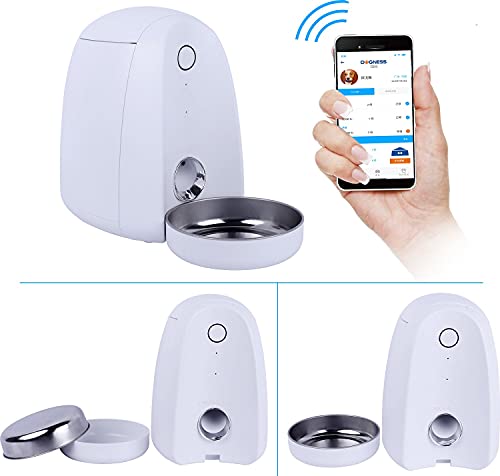DOGNESS Smart Feed Automatic Cat Feeder, Wi-Fi Enabled Pet Feeder for Cat and Small Dog, Smartphone App for iOS and Android, Portion Control, Fresh Lock System Auto Food Dispenser