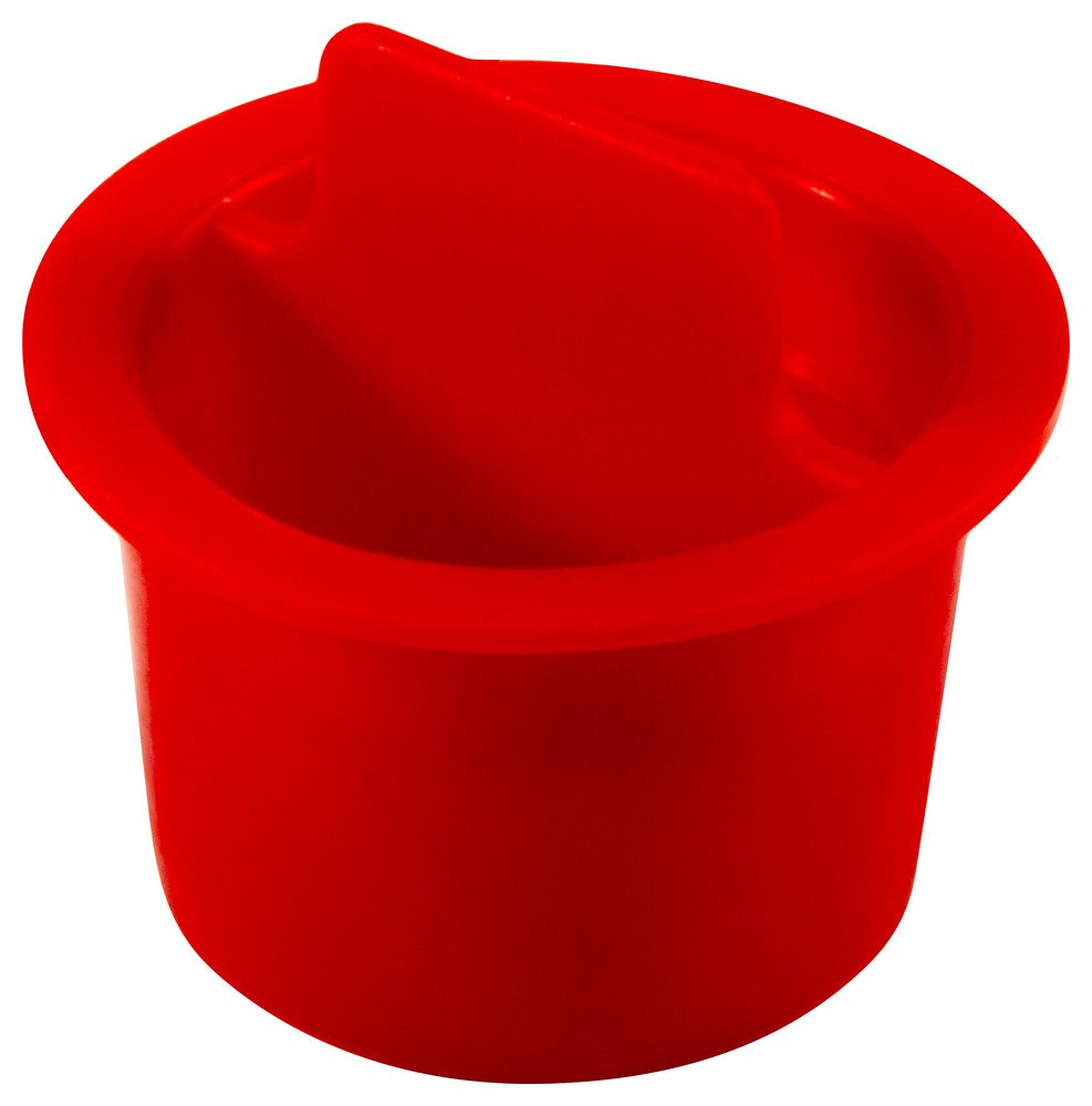 Caplugs ZCPT9XQ1 Plastic Center Pull Tab Tapered Plug. CPT-9X, PE-LD, Cap OD 1.00" Plug ID 0.825", Red (Pack of 100)