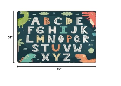 Generic Soft Rug Large Area Rugs, Dinosaur Funny Letters Comfortable Indoor Carpet, Baby Play Mat for Living Room Bedroom Nursery Home Decor Floor Mat 72 X 48 Inch…, Multi