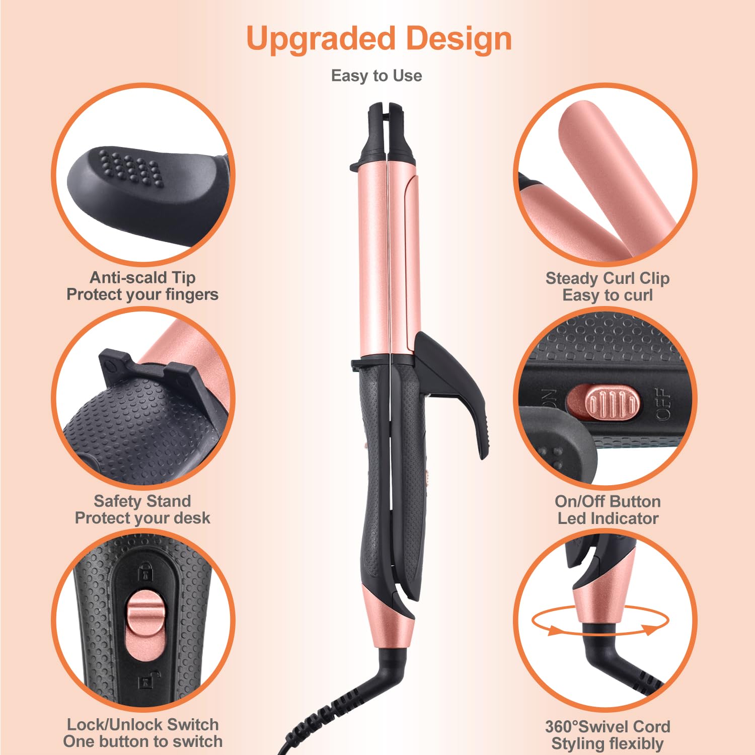 2 in 1 Travel Curling Flat Iron Dual Voltage Mini Hair Straightener and Curler with 1 Inch Rose Gold Ceramic PTC Plate (Gold)