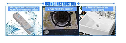 Dr.WOW 6 Pack Pumice Sticks for Cleaning, Pumice Scouring Pad,Grey Pumice Stone,Removing Rust and Grease,Household, Kitchen, Spa, Pool, Bath,Toilet,Household Cleaning