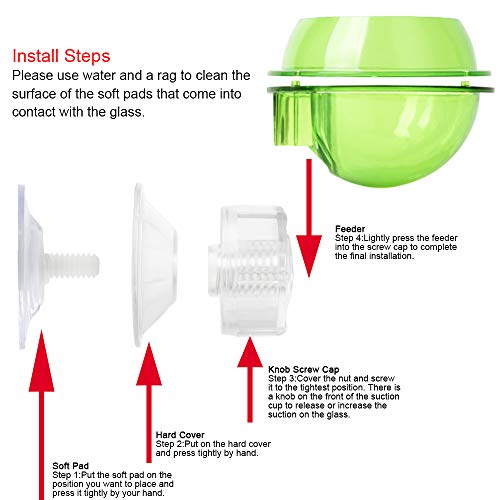 IAFVKAI Suction Cup Reptile Feeder 2PCS Reptile Food Water Feeding Bowl for Chameleon Tortoise Gecko Snakes Iguana Lizard