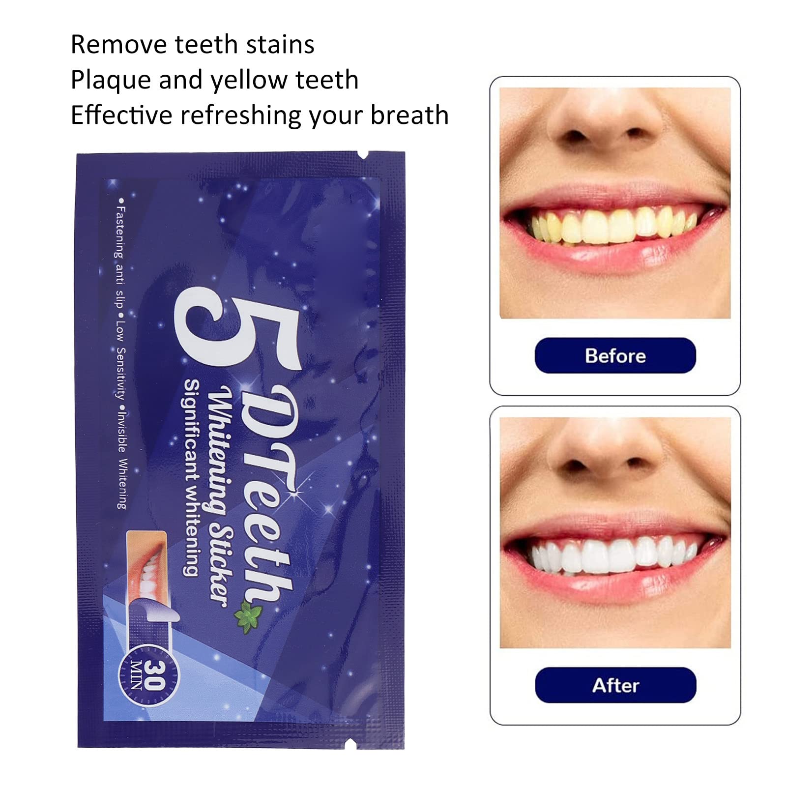 5D Teeth Whitening Strips, Sensitivity Free Whitening Strips, Dental Teeth Whitening Kit, 14 Whitener Strips, Remove Smoking, Coffee and Wine Stains, Whitening Without Any Harm