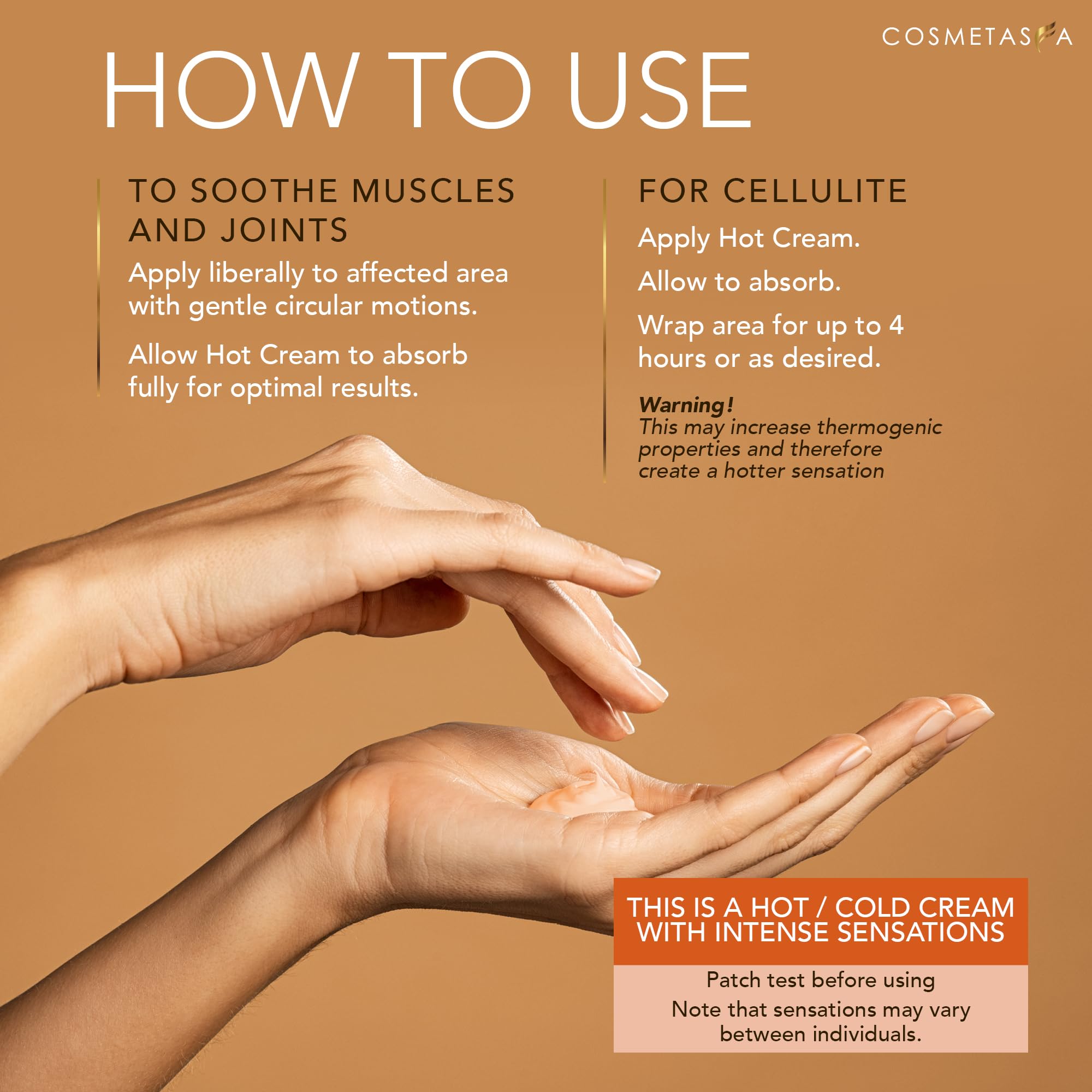 Cellulite Massage Oil & Hot Cream - 100% Natural Cellulite Oil & Gel, Highly Absorbable, Firm, Tone, Tighten & Moisturize Skin - Soothes Muscles (8.8 Fl Oz Each Bottle)