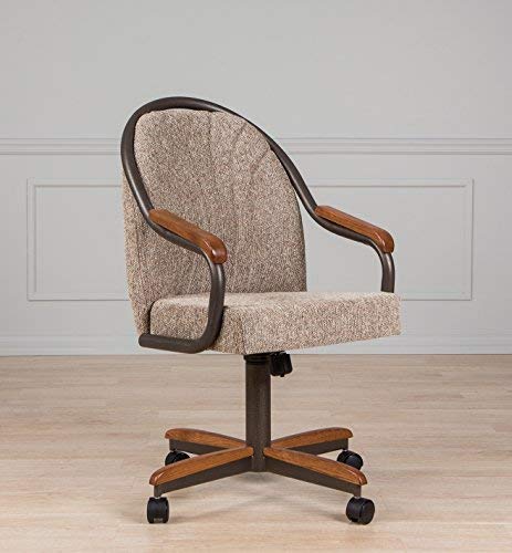 AW Furniture Casual Dining Cushion Swivel and Tilt Rolling Caster Chair