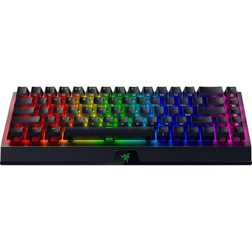 Razer BlackWidow V3 Mini HyperSpeed 65% Wireless Mechanical Gaming Keyboard: Yellow Mechanical Switches Linear & Silent - Phantom Pudding Keycaps - Chroma RGB - Up to 200 Hr Battery - Snap Tap