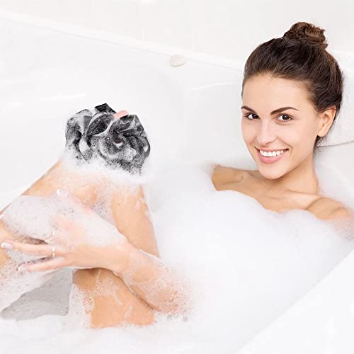 3/5Pcs Bath Sponge, Black Bathing Foam The Body Scourer Durable Natural Bristles Exfoliator Shower Products Practical Bathroom Supplies(3 PC)