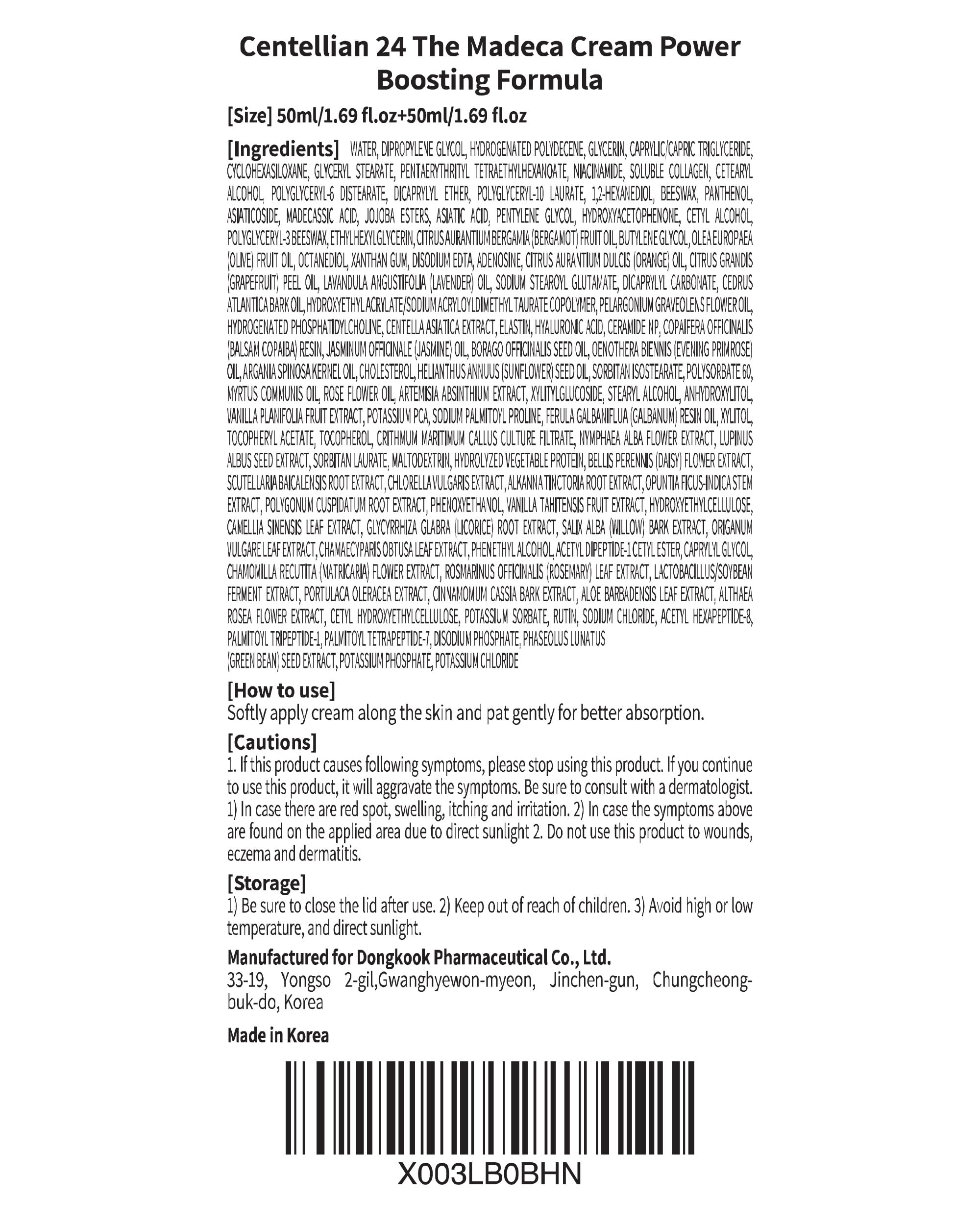 CENTELLIAN 24 Valentines Day Gifts Madeca Cream (Season 4, 1.7+1.7fl oz) Centella Moisturizer for Face. Korean Skin Care for Dry, Sensitive Skin with TECA, Centella Asiatica, Madecassoside