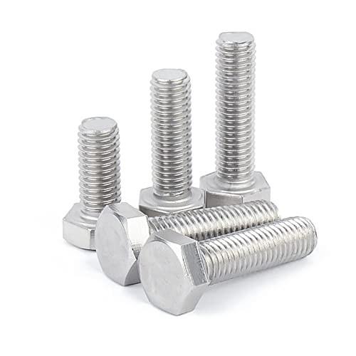 3/8-16 × 1" Hex Head Screw Bolt, 304 Stainless Steel 18-8, Full Thread, Coarse Thread UNC, ASME B18.2.1, 10 Pcs-Pack