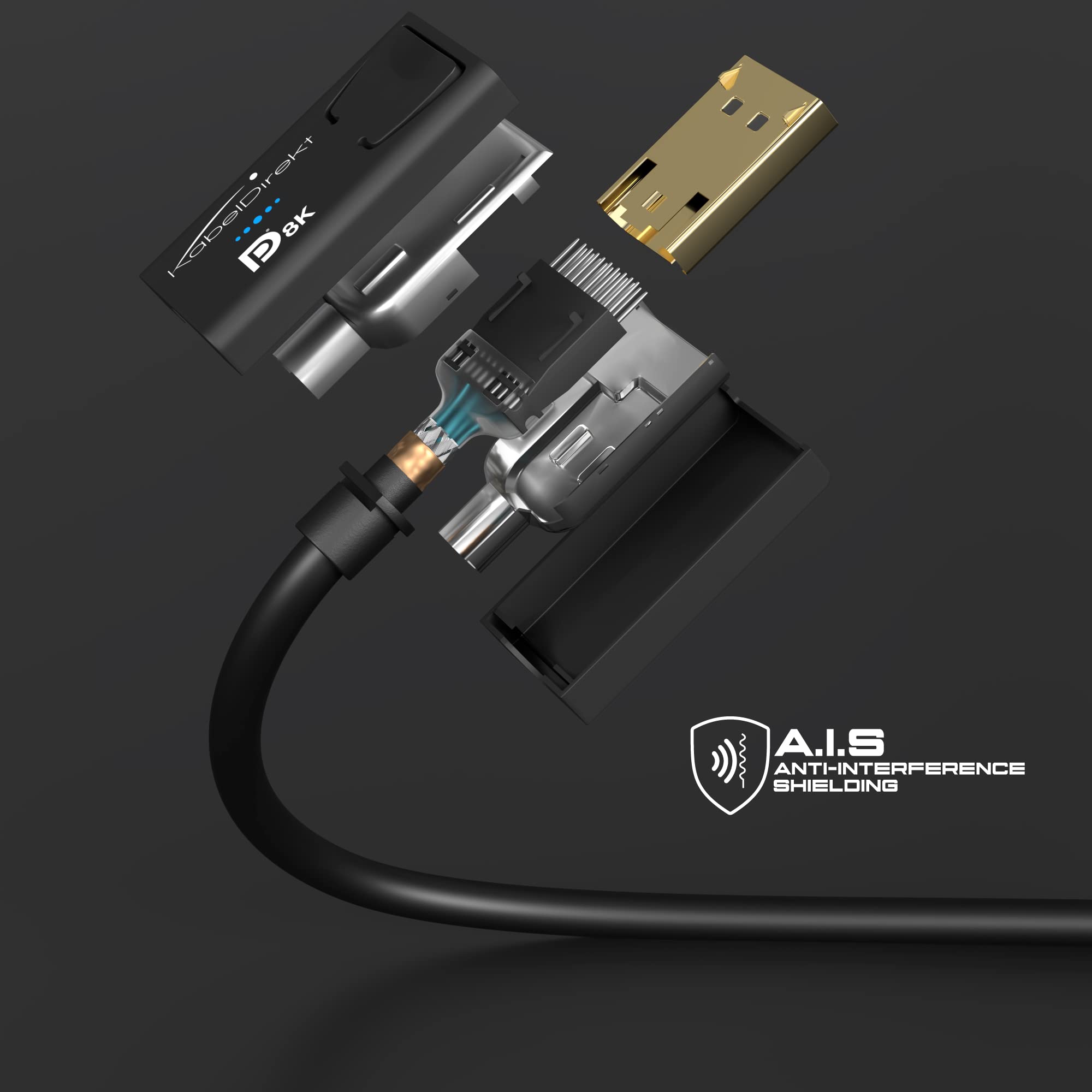 CableDirect β 8K DisplayPort & DP Cable, Special A.I.S. Shielding & Official VESA Certification β 3ft (for DP 1.4 Gaming PCs/laptops/Graphics Cards/Monitors, Supports 4K@120Hz, 144Hz/165Hz/240Hz)