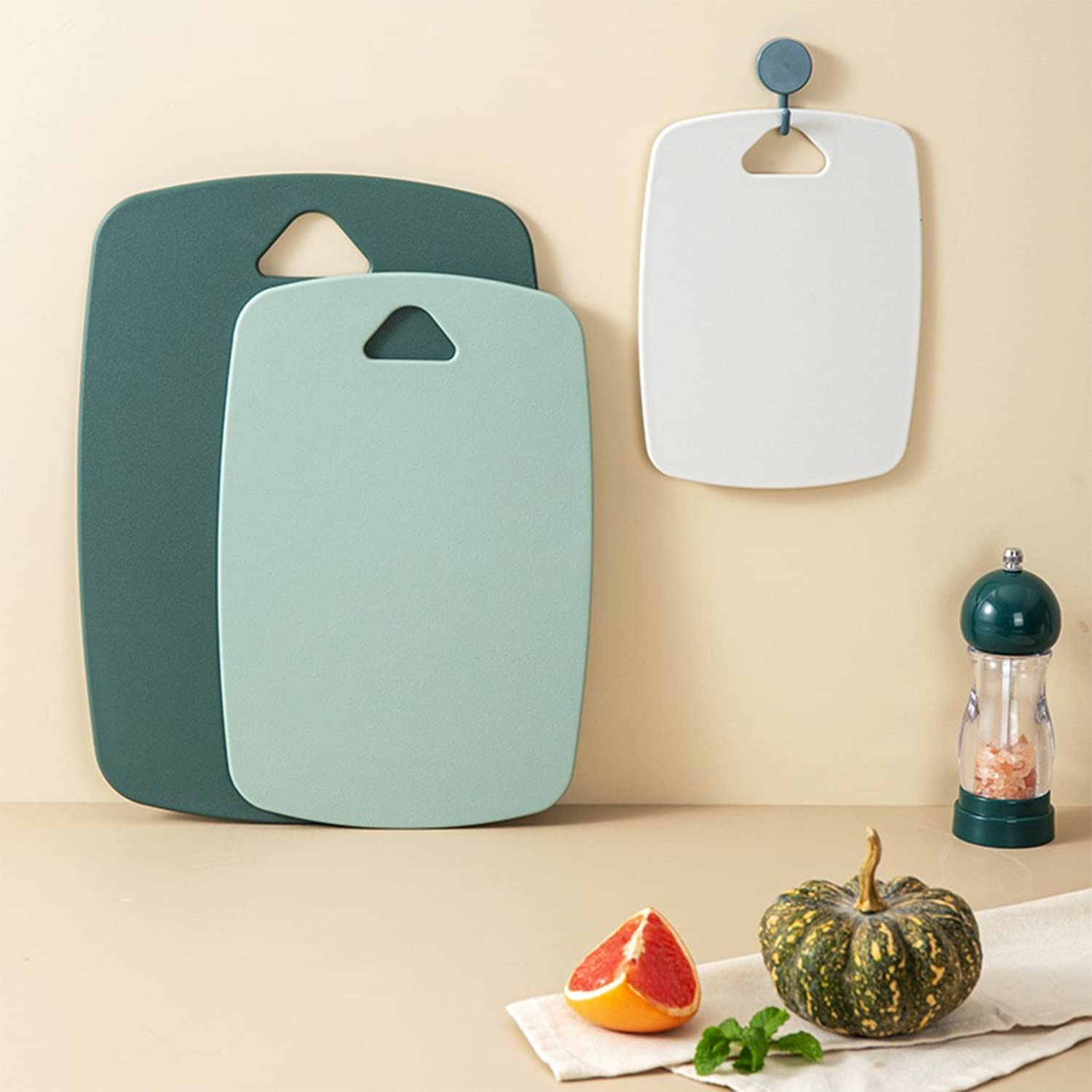 3 PCS Plastic Cutting Board, Cutting Boards for Kitchen, Plastic Chopping Board Set Easy Grip Handle Food Chopping Boards for Dishwasher Safe, Chop Meat, Veggies