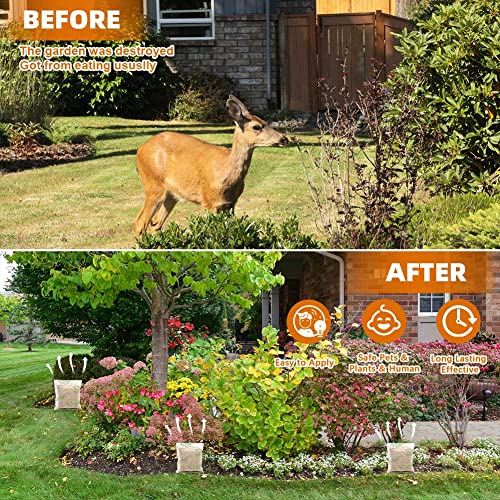 DALIYREPAL Deer Repellent, Rabbit Repellent Outdoor,Deer Repellent for Plants, Rabbit Repellent for Yard Powerful, Deer Deterrent for Trees,Outdoor Deer Repellant Yard 12 Packs/Bag