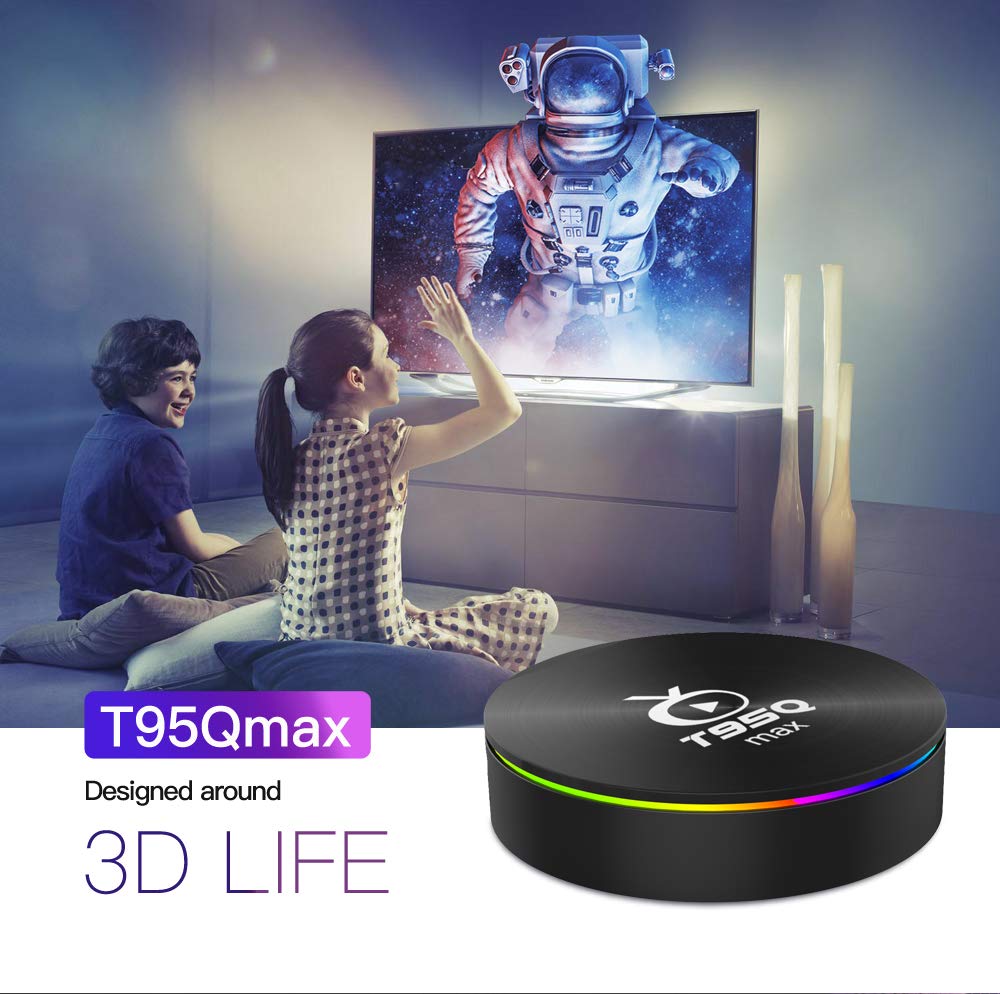 Android 9.0 TV Box T95Q Amlogic S905X3 with DDR3 4GB RAM 32GB ROM 4K Ultra HD H.265 Dual Band WiFi Bluetooth 4.0 Media Box 2.4/5Ghz WiFi 100M LAN