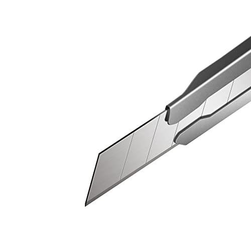 25MM Heavy Duty Utility Knife, Box Cutter SK-5 Retract Blades, Snap-Off Cutters with Rubber Grip for Cardboard, Boxes, DIY Crafts (40-Pack Replacement Blades)