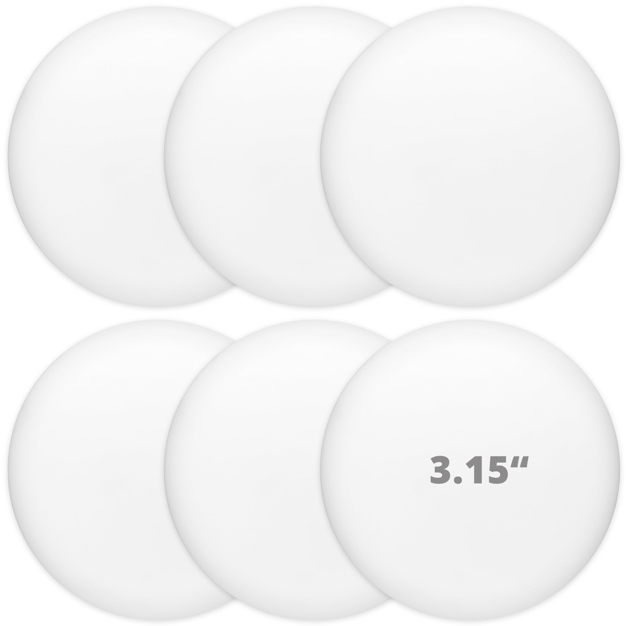 3.15" Large Door Stoppers Wall Protector, 6 Pack Wall Protectors for Doors Knobs, Door Handle Stopper for Wall, White Door Bumpers for Wall