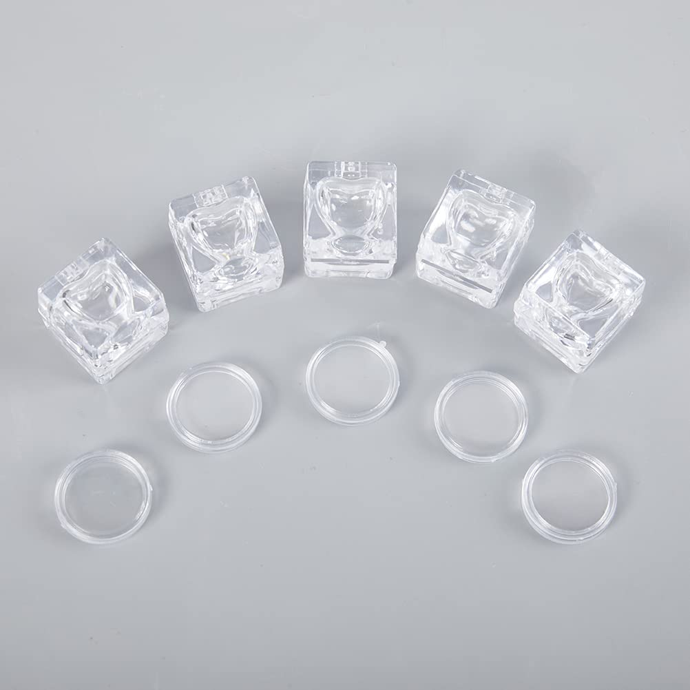 5Pcs Empty Plastic Cosmetic New Clear Refillable Plastic Heart Shape Pot Jars Bottles Make up Cosmetic Containers with Lids for Face Cream Lotion Eye Shadow Lip Balm