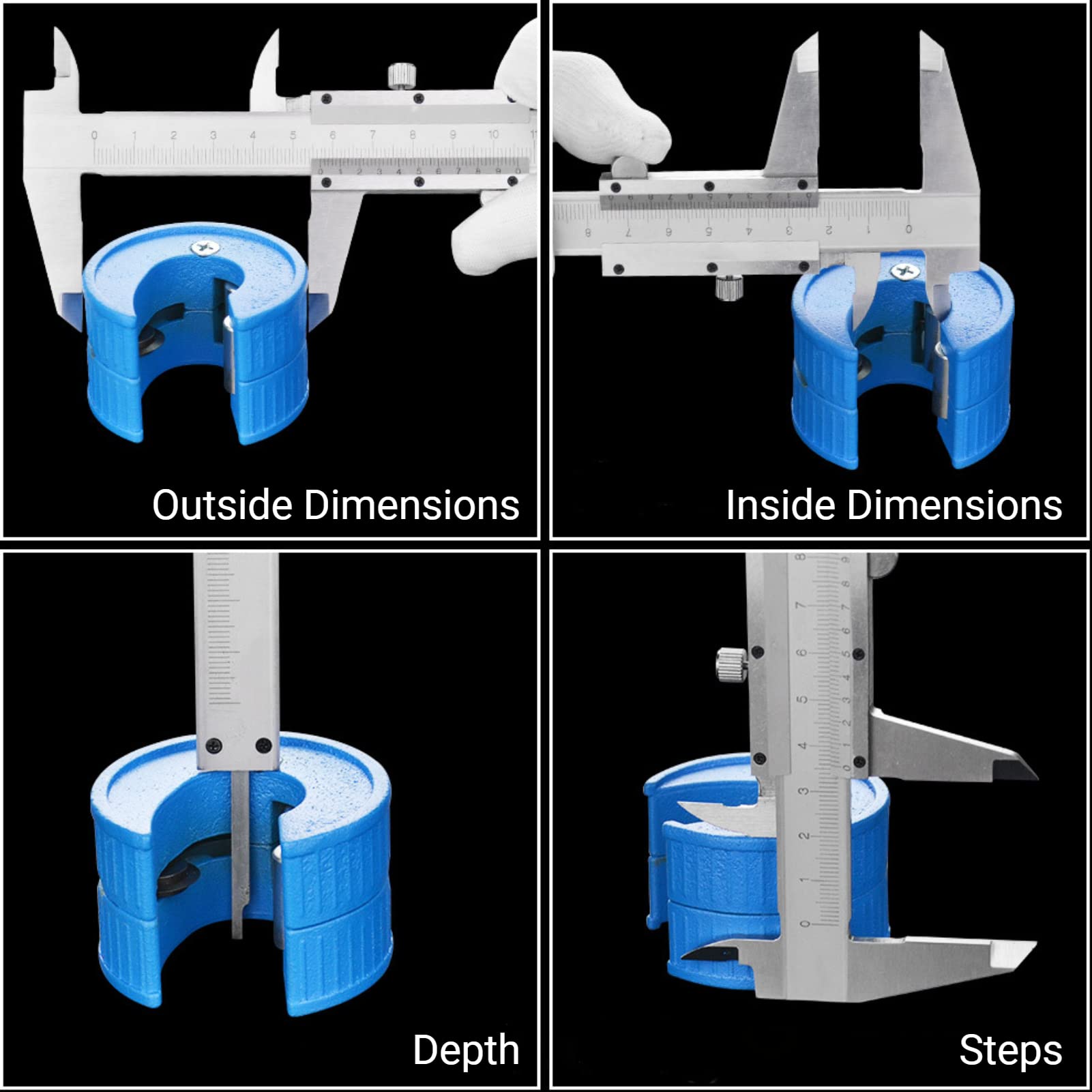 Carbon Steel Vernier Caliper,150mm 0.02mm Resolution Metal Micrometer Gauge,Length Depth Thickness Inner and Outer Diameter Measure Tool